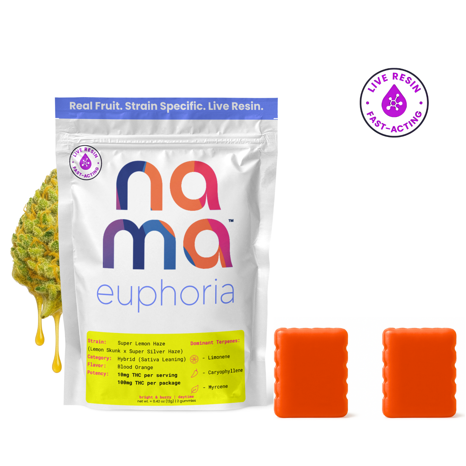 NAMA - NAMA - LIVE RESIN - SUPER LEMON HAZE - EUPHORIA - 100 mg - 2 Pack