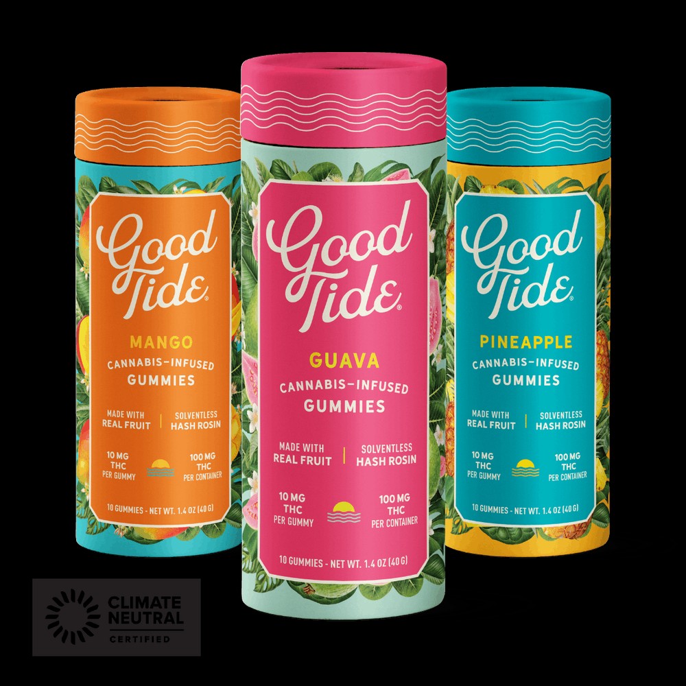 GOOD TIDE - GOOD TIDE - GUAVA SOLVENTLESS HASH ROSIN GUMMIES - 100MG 10PK