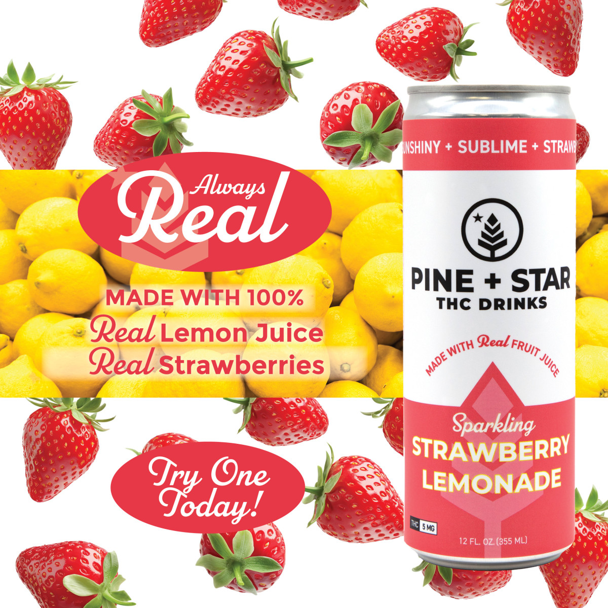PINE + STAR - Strawberry Lemonade | 12oz