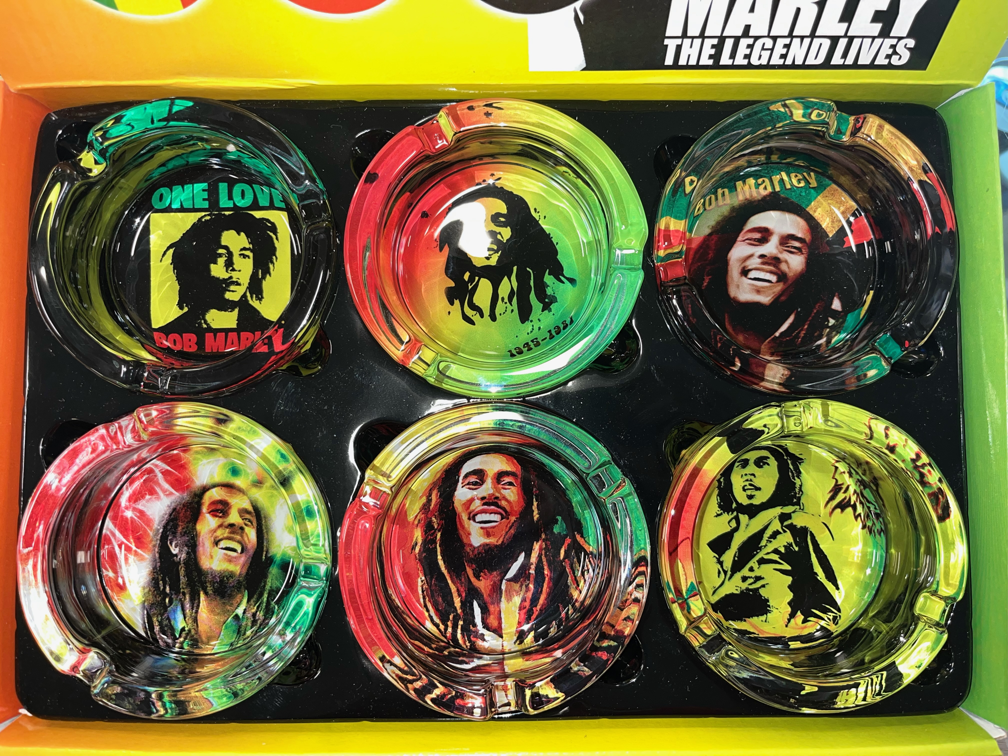 WEST COAST HOOKAH & GLASS - BOB MARLEY GLASS ASHTRAY