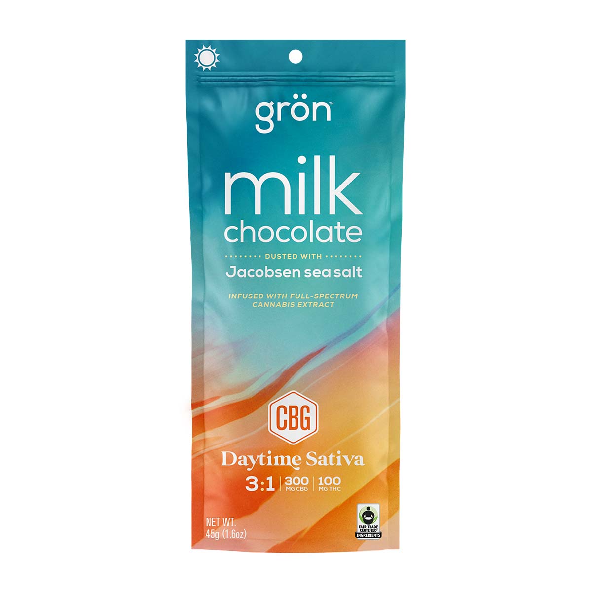 Shop GRON | MILK CHOCOLATE W/ SEA SALT | DAYTIME SATIVA | 3:1 (CBG:THC ...