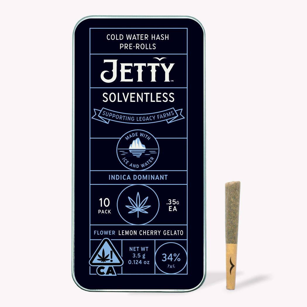 JETTY EXTRACTS - LEMON CHERRY GELATO SOLVENTLESS INFUSED PREROLL - 10 PACK