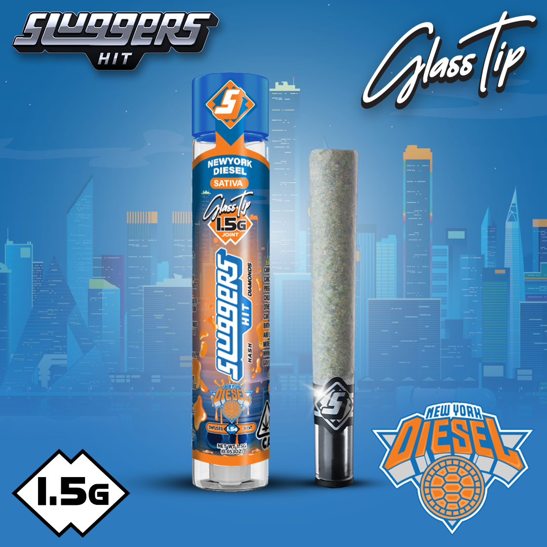 SLUGGERS - NYC DIESEL DIAMOND & HASH INFUSED PREROLL - 1.5 GRAMS