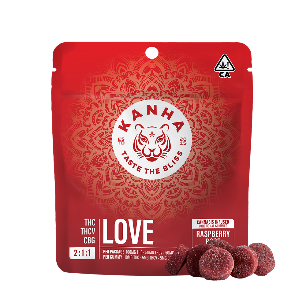 KANHA - RASPBERRY ROSE LOVE NANO GUMMIES - 10 PACK