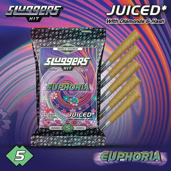 SLUGGERS - EUPHORIA DIAMOND & HASH INFUSED PREROLL - 5 PACK