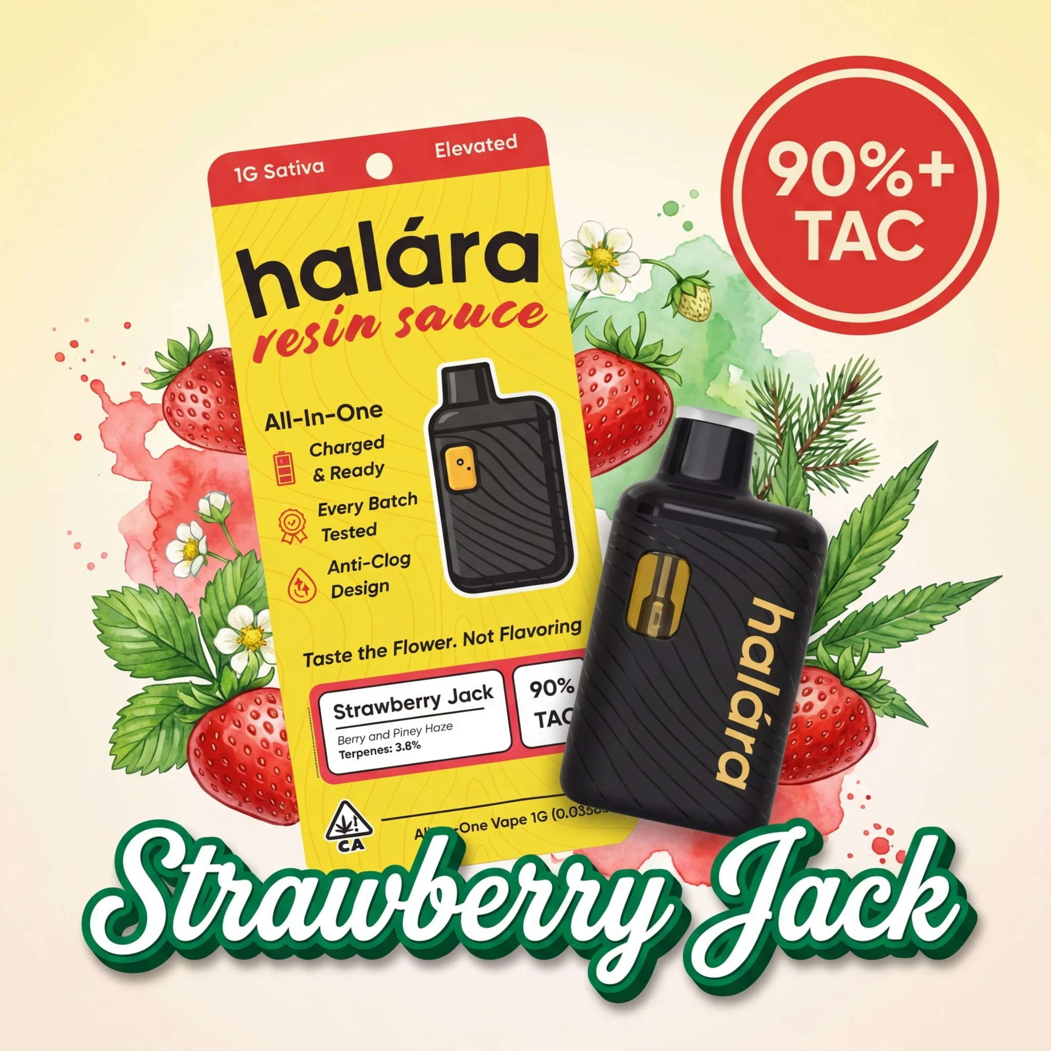 HALARA - STRAWBERRY JACK LIVE RESIN SAUCE ALL-IN-ONE - GRAM