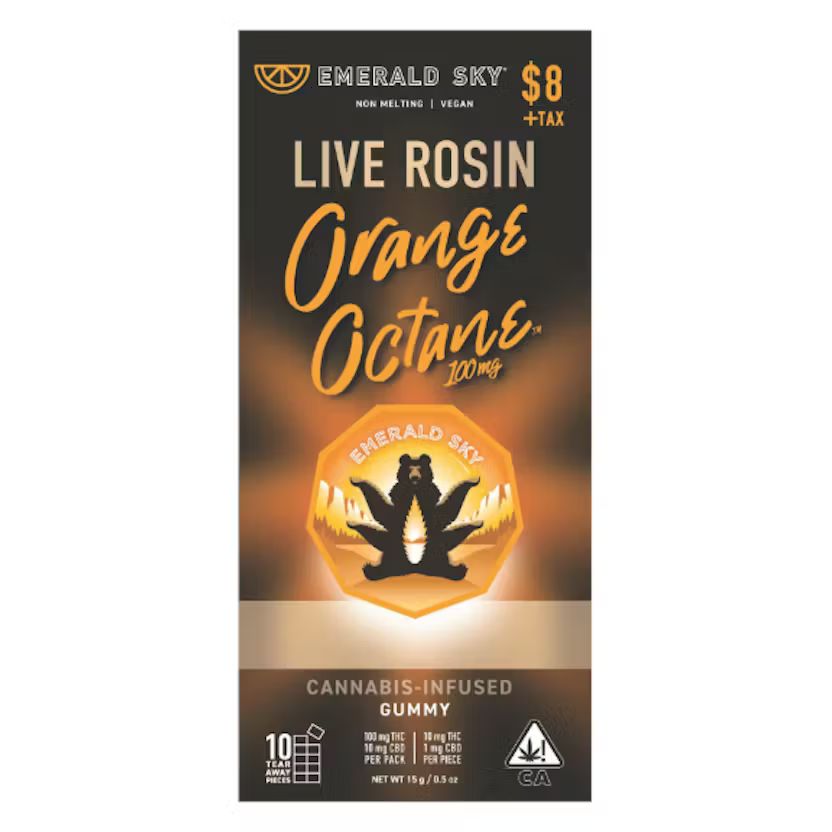 EMERALD SKY - ORANGE OCTANE LIVE ROSIN INFUSED GUMMY - 100MG