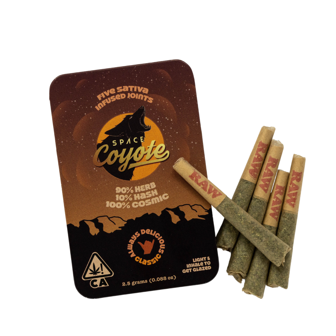 SPACE COYOTE - SATIVA HASH INFUSED PREROLL - 5 PACK