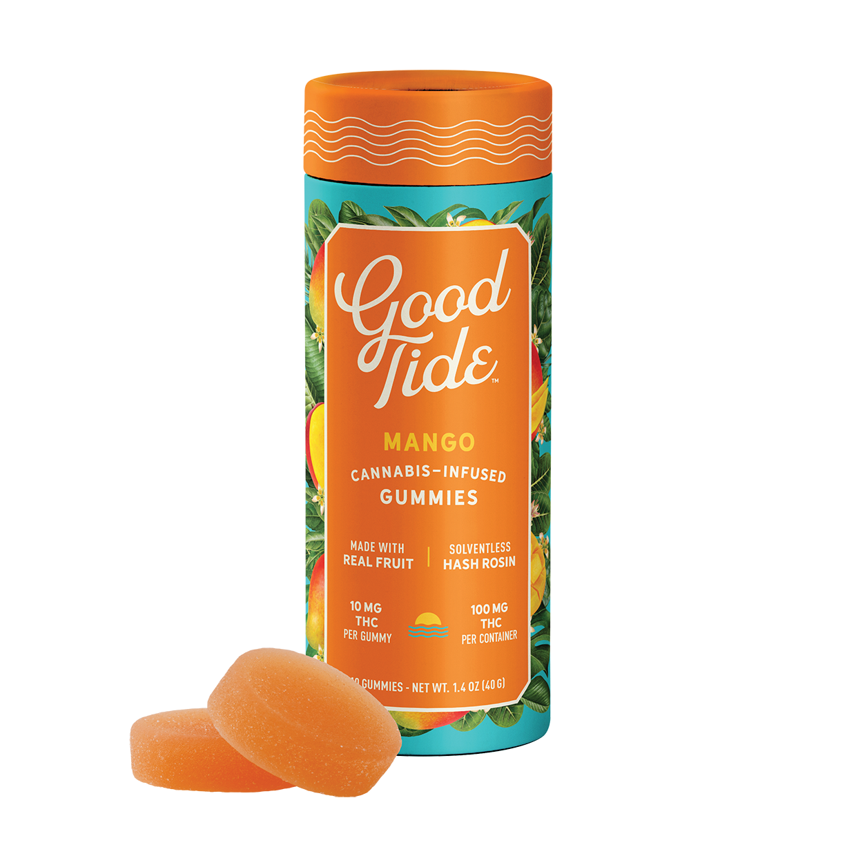 GOOD TIDE - MANGO SOLVENTLESS HASH ROSIN GUMMIES - 10 PACK