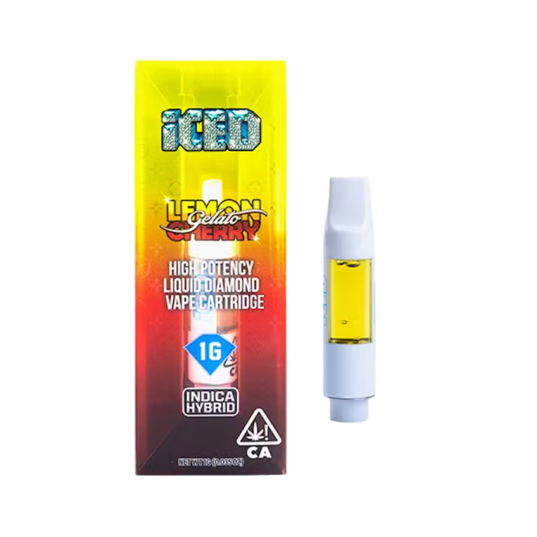 ICED - Lemon Cherry Gelato (H) liquid diamonds vape cart - 1 g