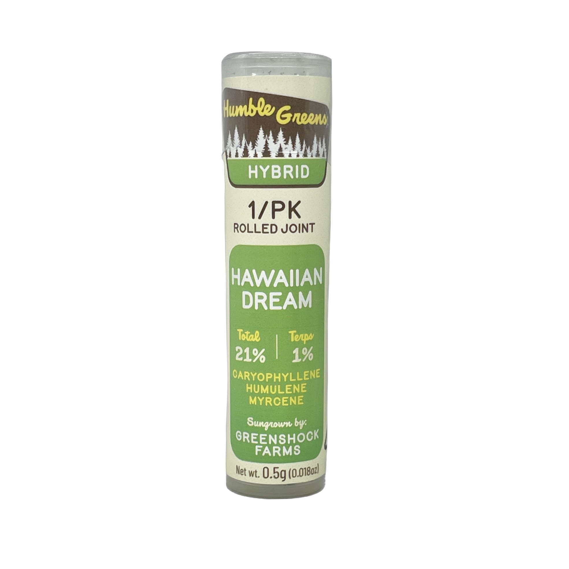 HUMBLE GREENS - HAWAIIAN DREAM PREROLLS .5G 1PK