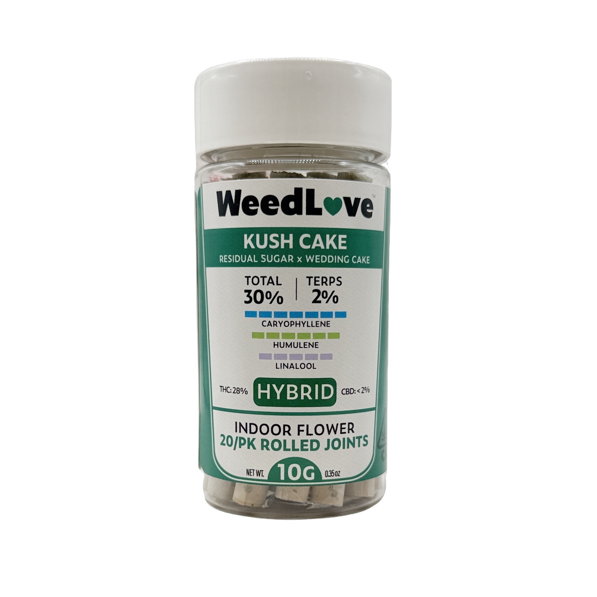 WEEDLOVE - KUSH CAKE PREROLLS 20 PACK 10G