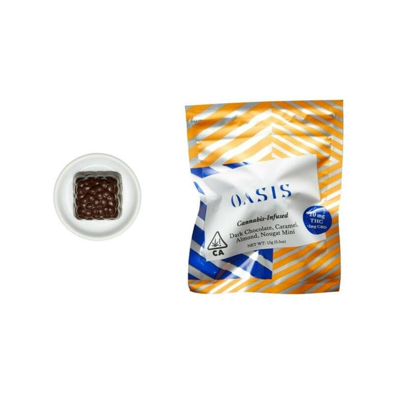 OASIS - DARK CHOCOLATE CARAMEL ALMOND NOUGAT BAR 10MG