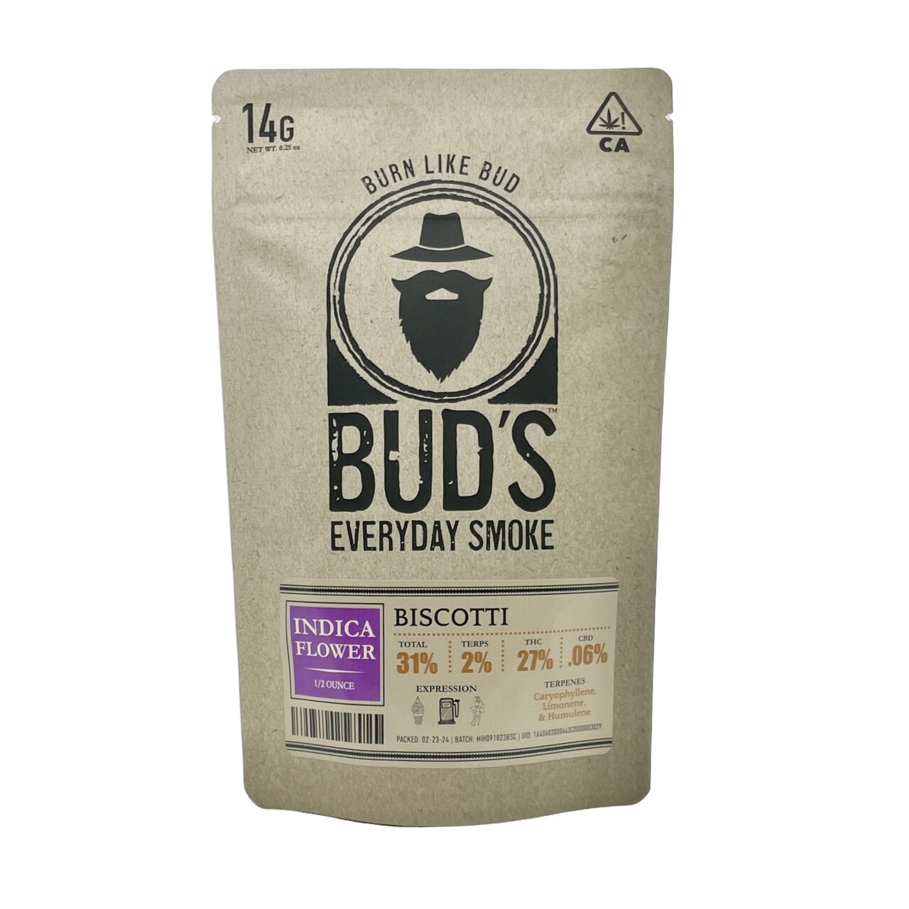 BUD'S EVERYDAY - BISCOTTI 1/2OZ 14G