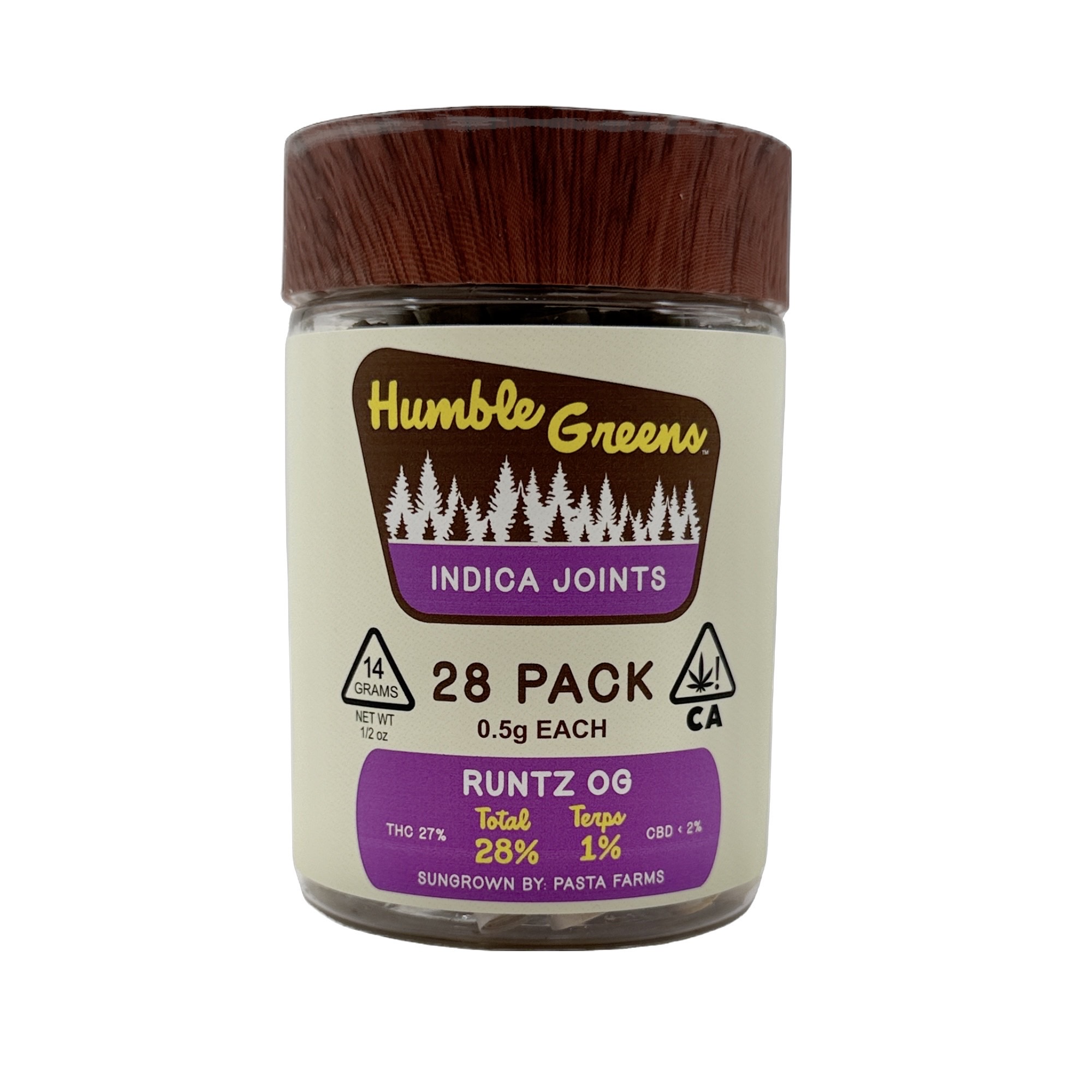 HUMBLE GREENS - RUNTZ OG PREROLLS 28 PACK 14G