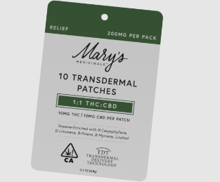 MARY'S MEDICINALS - 1:1 RELIEF CBD TRANSDERMAL PATCHES 10 PACK