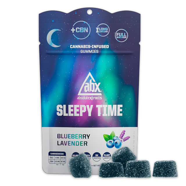 ABSOLUTEXTRACTS - SLEEPY TIME - BLUEBERRY LAVENDER GUMMIES + CBN