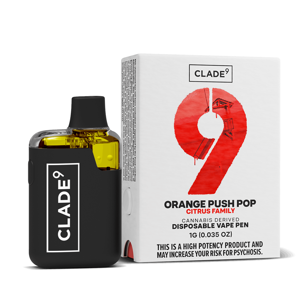 CLADE9 - Orange Push Pop Pen - 1g | The Jersey Joint Dispensary