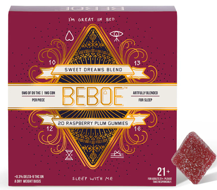 BEBOE - Beboe Sweet Dreams 5:1(THC:CBN) Raspberry Plum Gummy - 100 mg ...