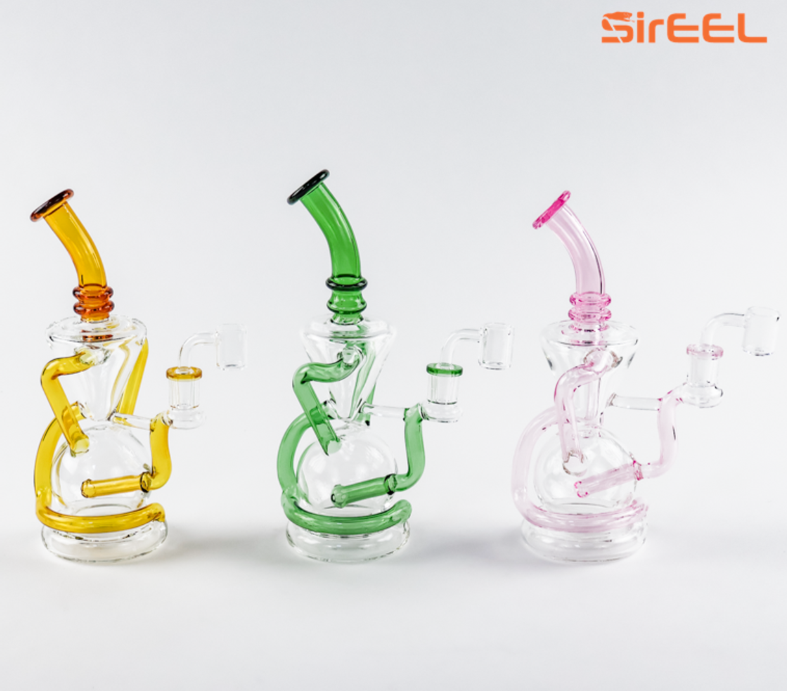 LUVBUDS - SirEEL - 9" Vortex Recycler Oil Rig with Banger, Assorted ...