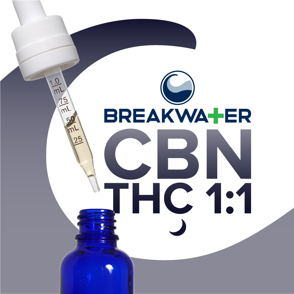 BREAKWATER - 1:1 CBN:THC TINCTURE (I) - 100 mg