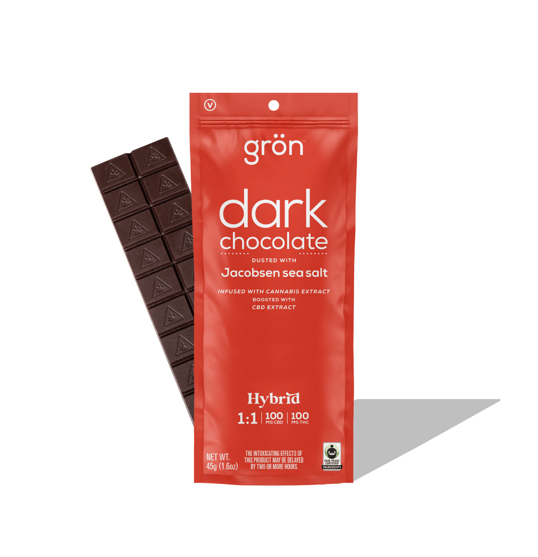GRÖN - Dark Chocolate Bar - 1:1 CBD:THC - 1PK - 100 mg – Premium ...