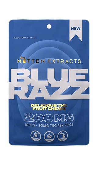 MITTEN EXTRACTS - Mitten Extracts-Blue Razz-Fruit Chew Gummies - 200 mg ...