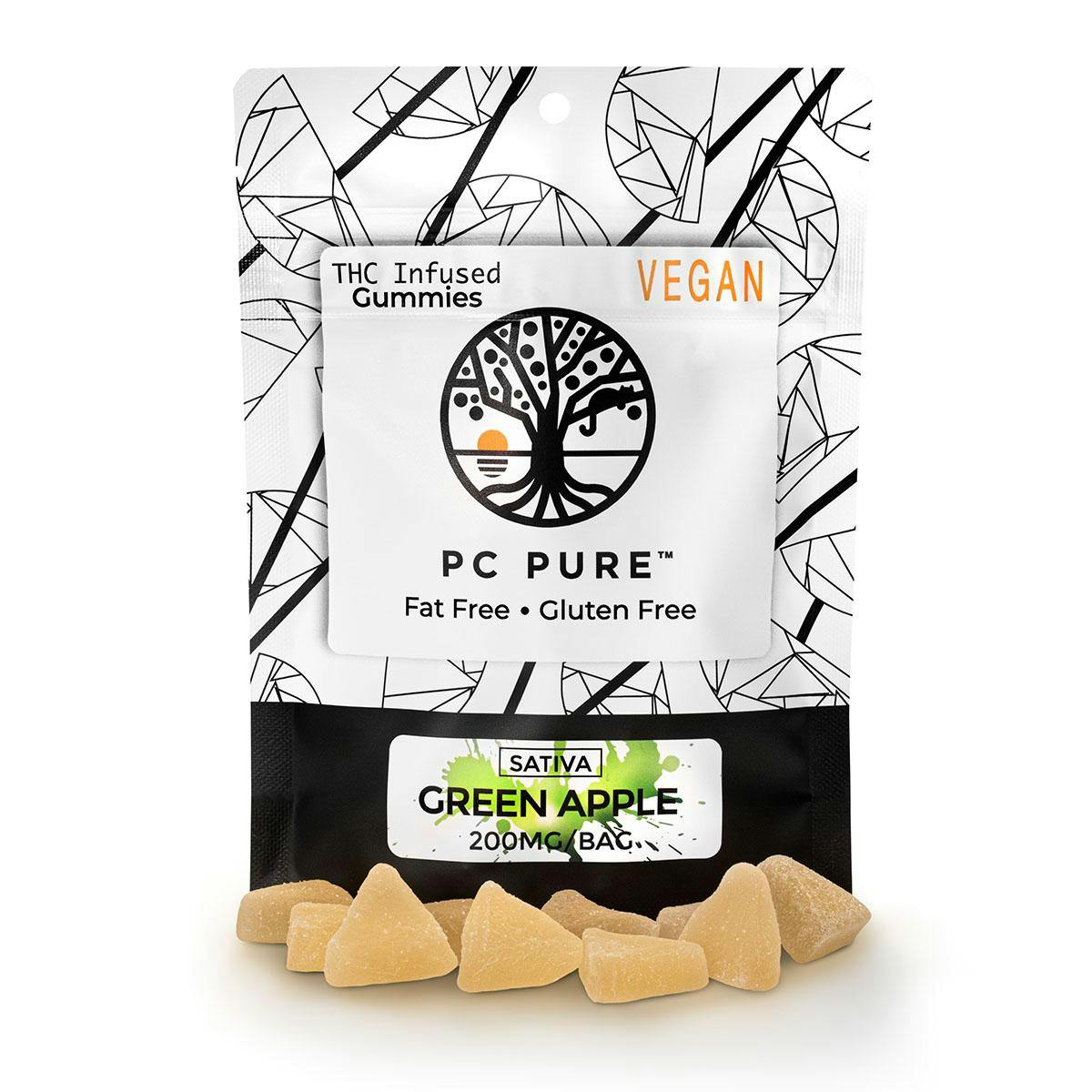 PC PURE - PC Pure-Green Apple-Gummies - 200 mg - 10 Pack