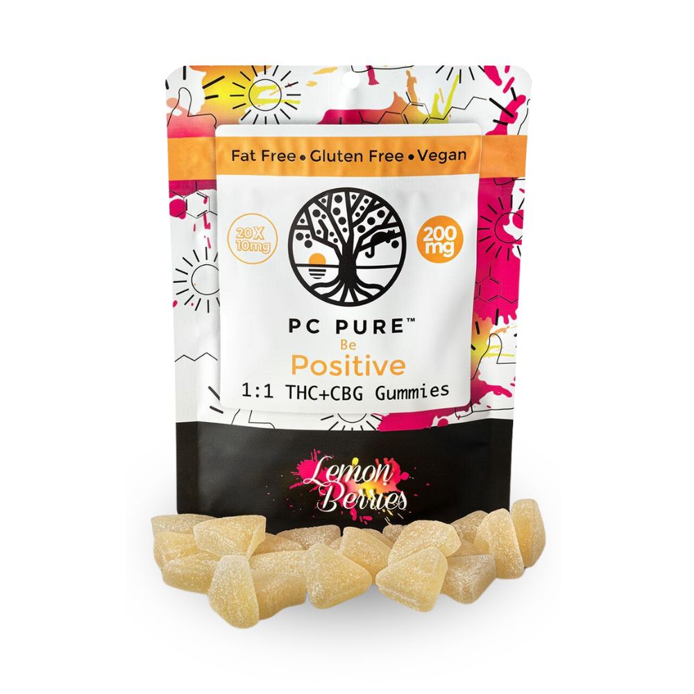 PC PURE - PC Pure-Lemon Berries-Gummies-THC/CBG-1:1 - 200 mg - 10 Pack