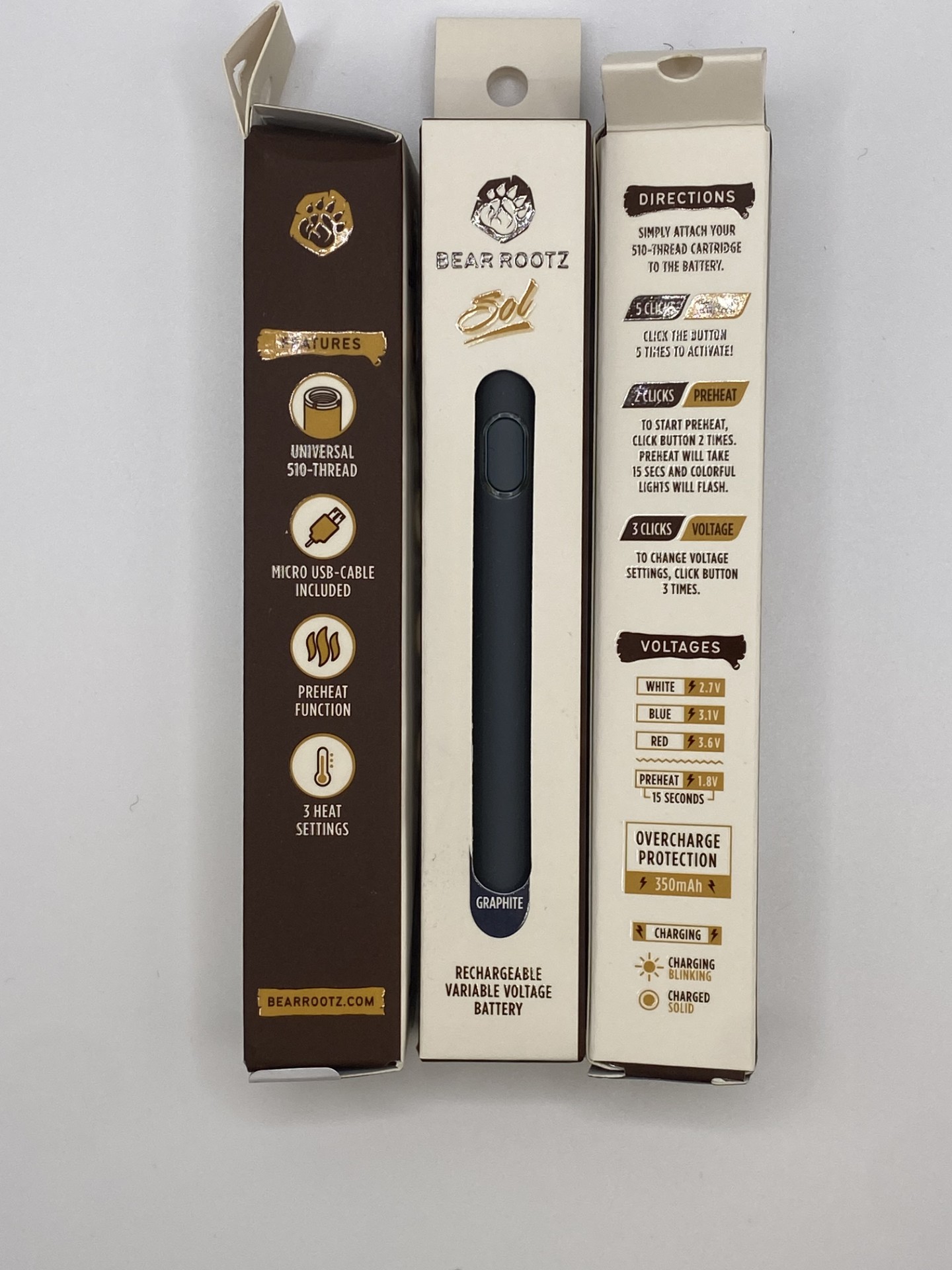 BEARROOTZ - Bear Rootz button operated 510 thread battery