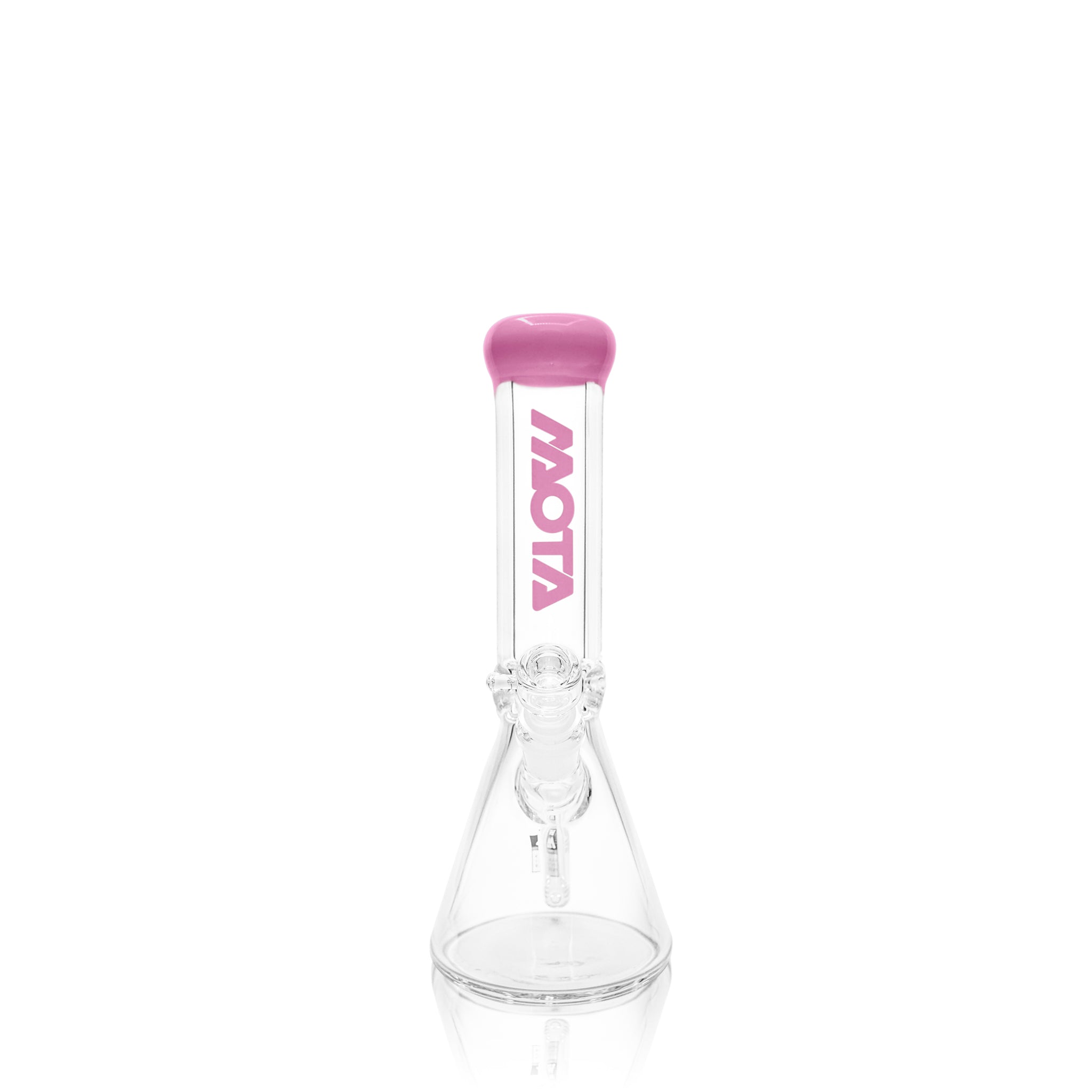 MOTA GLASS - MOTA GLASS - 12" X 9MM BEAKER BONG - PINK LETTERING