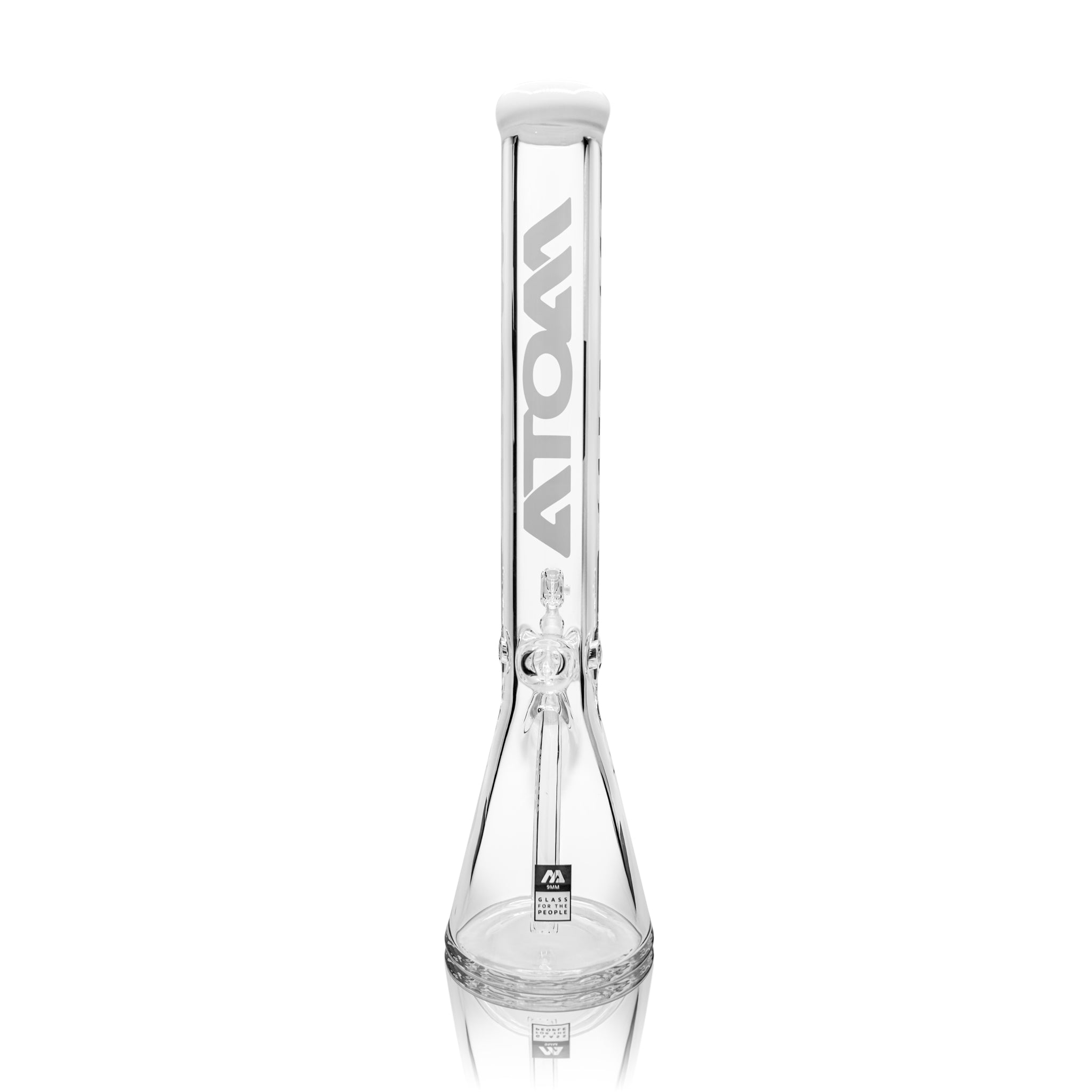 MOTA GLASS - 18" X 9MM THICK BEAKER BONG - WHITE ACCENT
