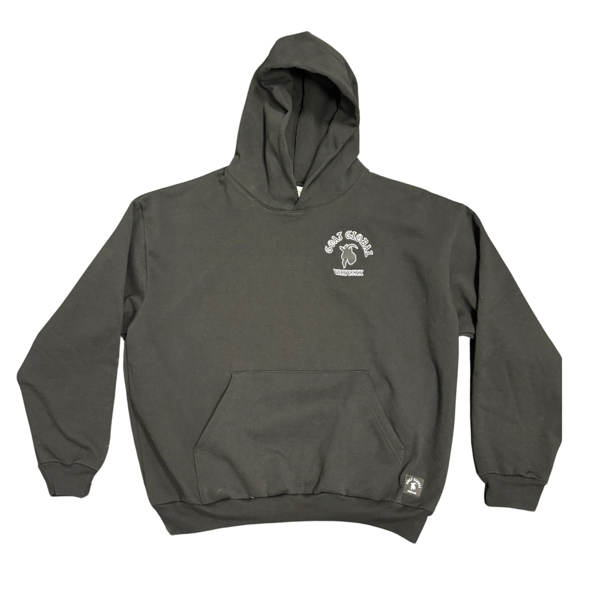 GOAT GLOBAL - GOAT GLOBAL | EMBROIDERED BW 24 SWEATSHIRT LARGE