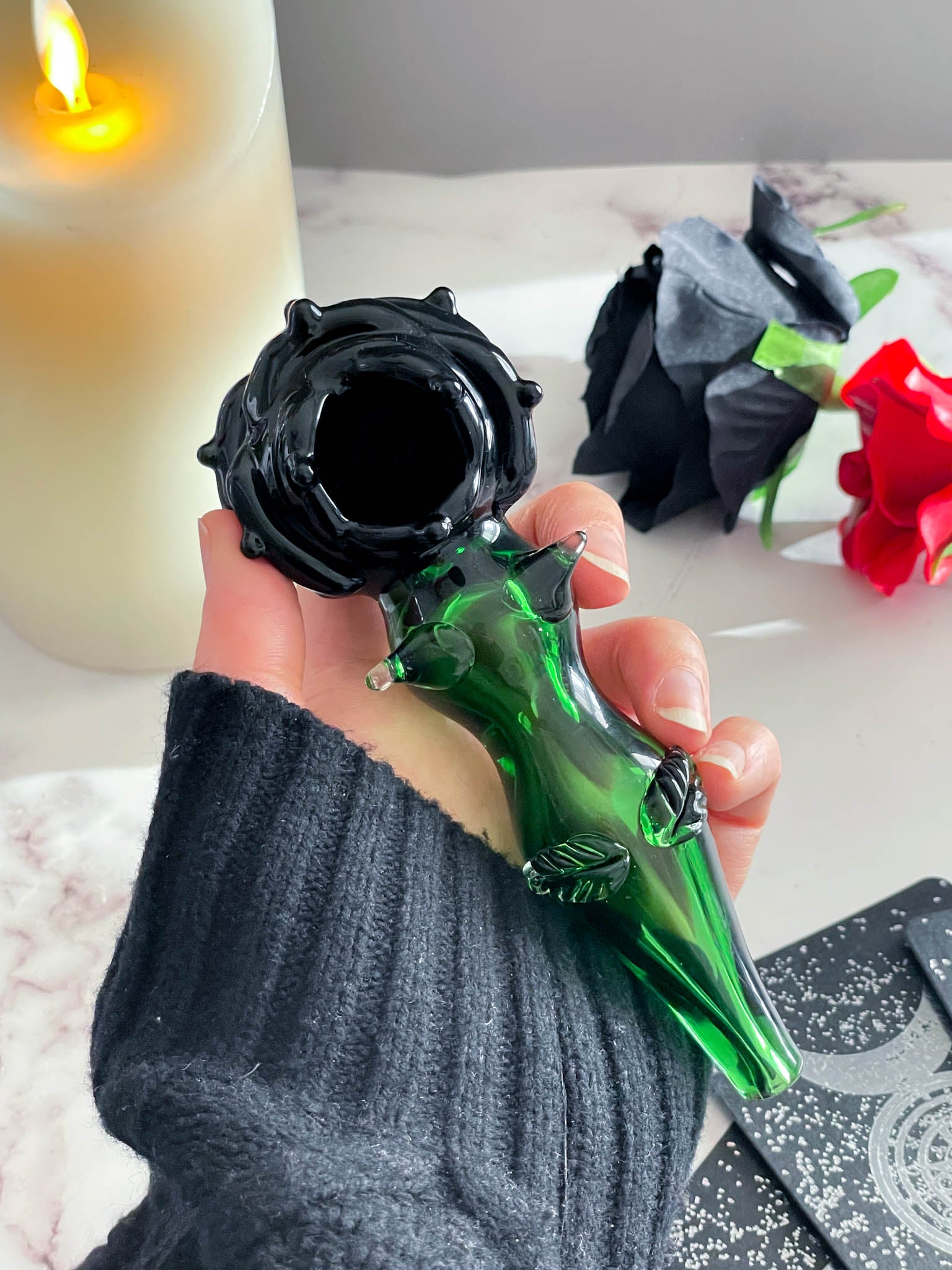 CANNASTYLE - BLACK ROSE PIPE - One Size | Canopy Crossroad, Red Bank NJ