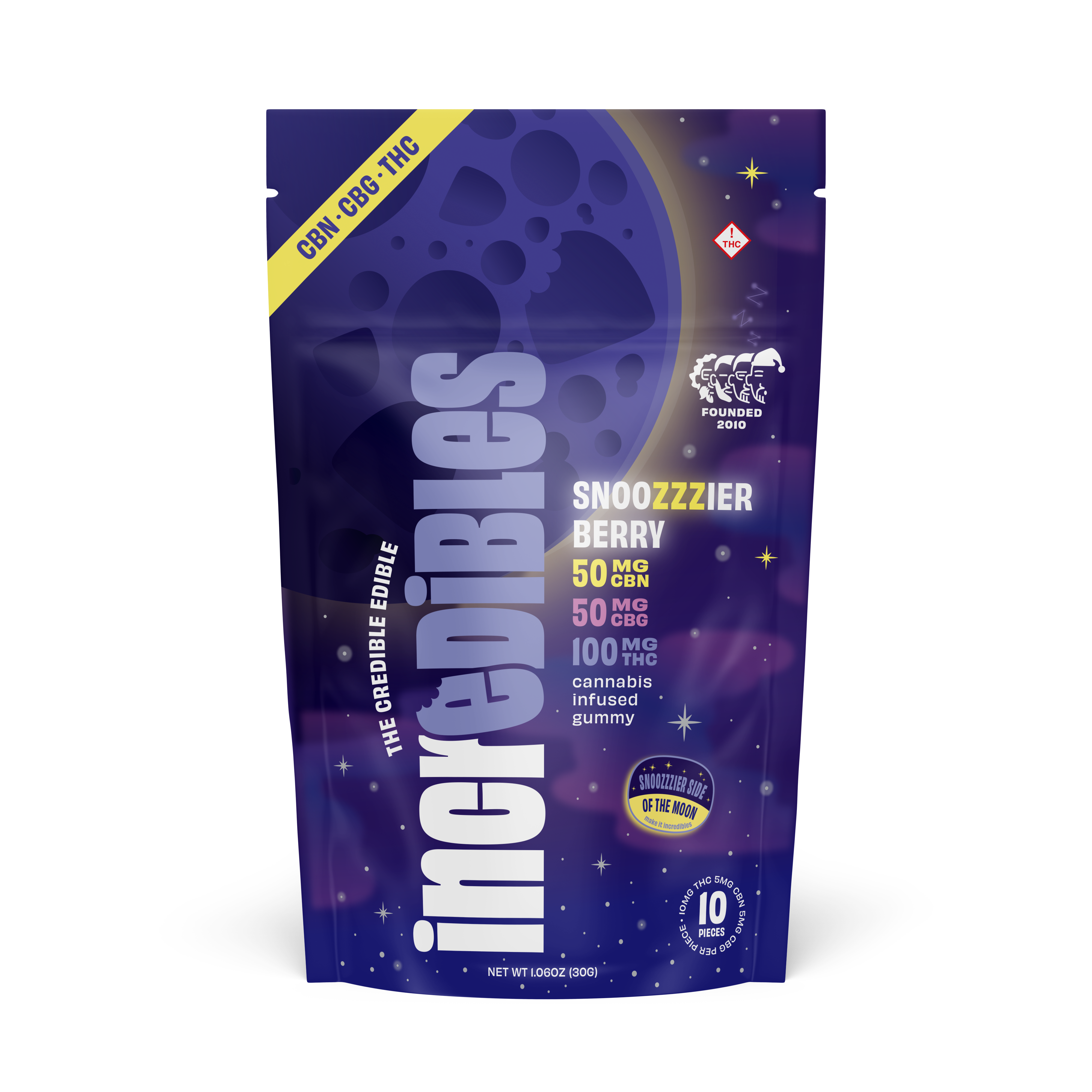 INCREDIBLES - GUMMY | SNOOZZZIERBERRY 2:1:1 THC:CBN:CBG | 100MG | 10PK