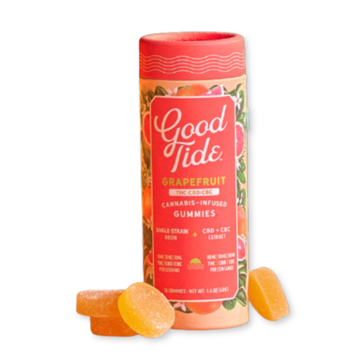 GOOD TIDE - HASH INFUSED GUMMY | GRAPEFRUIT 1:1:1 | 100MG THC : 100MG ...