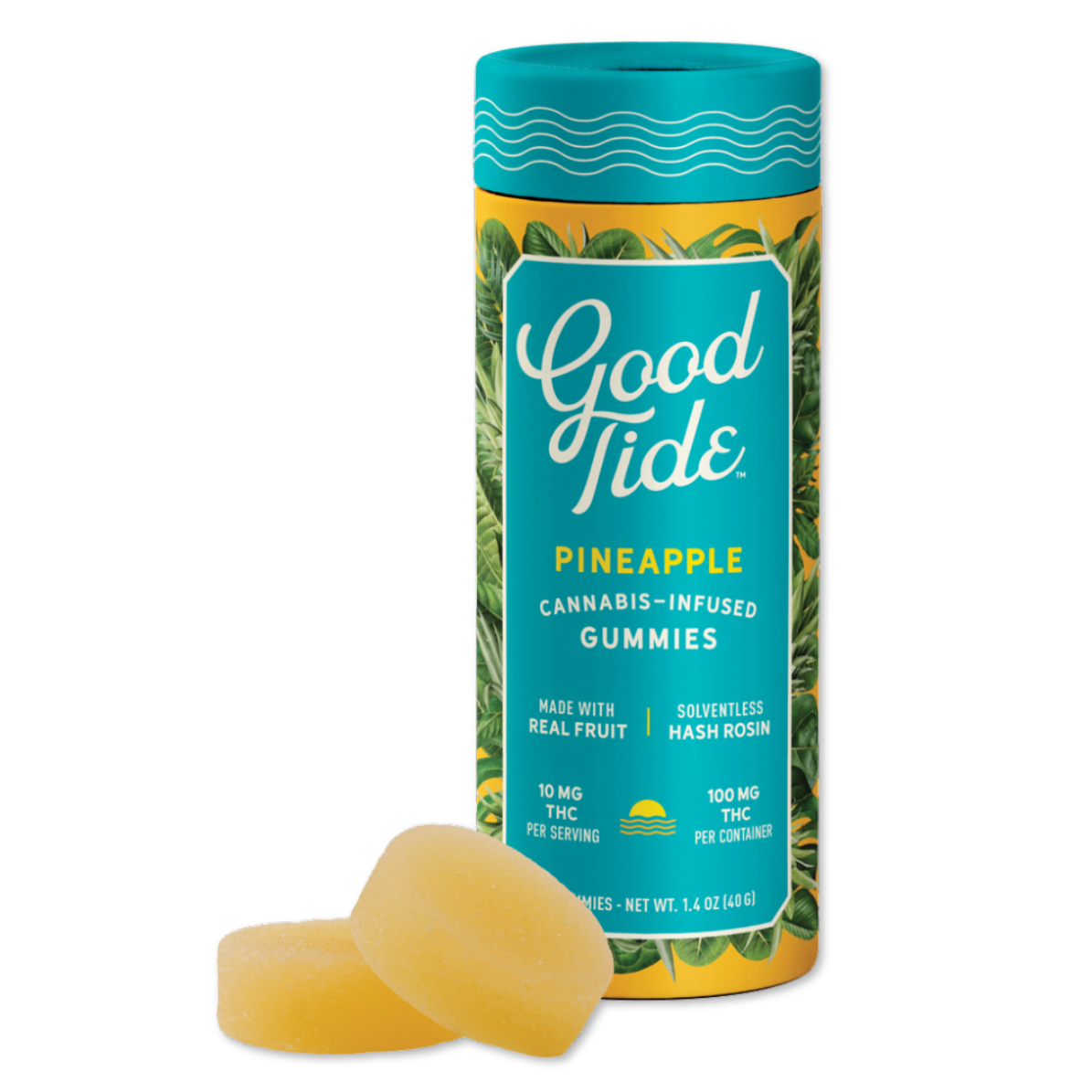 GOOD TIDE - HASH INFUSED GUMMY | PINEAPPLE | 100MG | 10CT