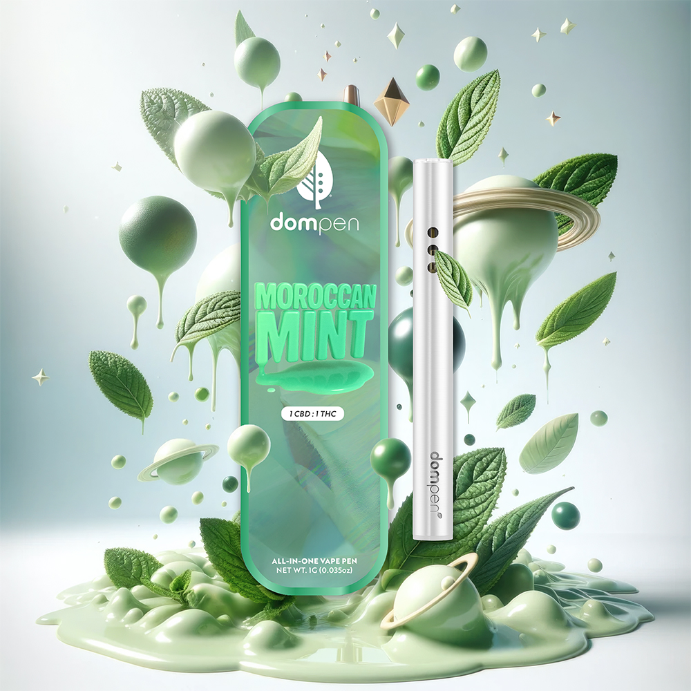 MOROCCAN MINT 1:1 CBD/THC DOMPEN ALL IN ONE VAPE 1G | Velvet Cannabis