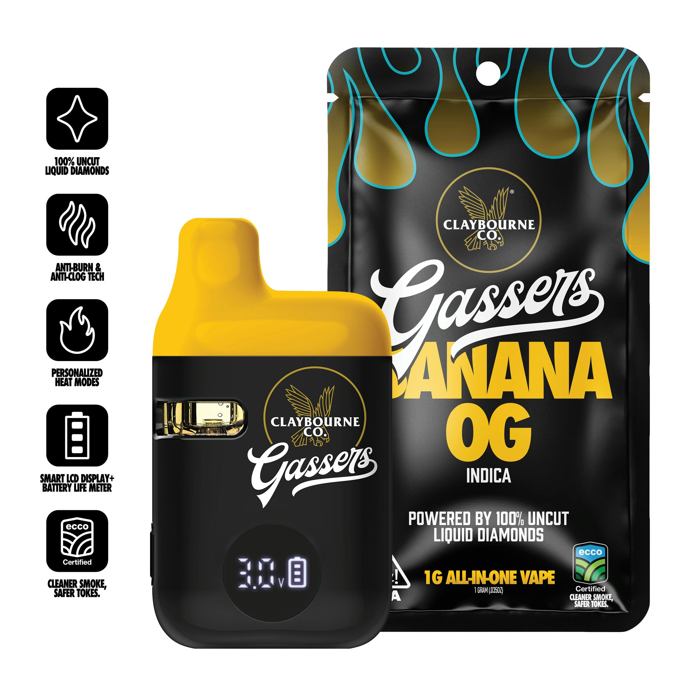 CLAYBOURNE CO. - Gassers Vape AIO 1g - Banana OG - 1 g