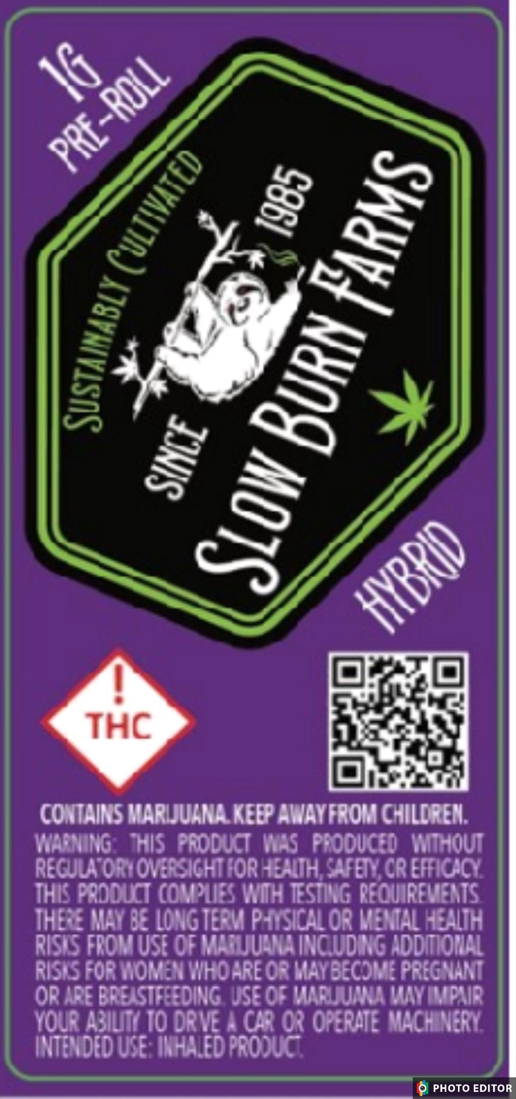 SLOW BURN FARMS - SLOW BURN FARMS | NEMESIS | 1G PRE-ROLL 5 PACK