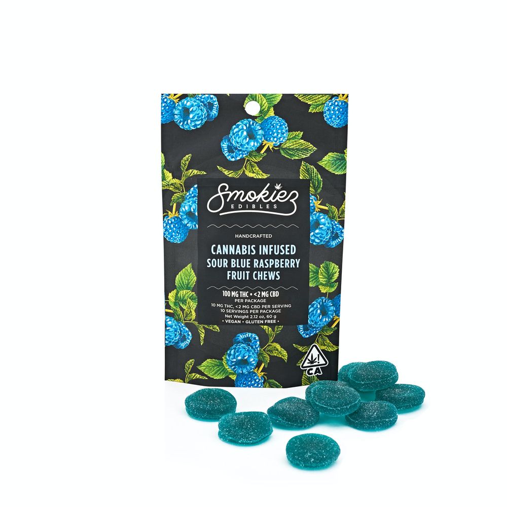 SMOKIEZ - SMOKIEZ 100MG FRUIT CHEWS - SOUR BLUE RASPBERRY