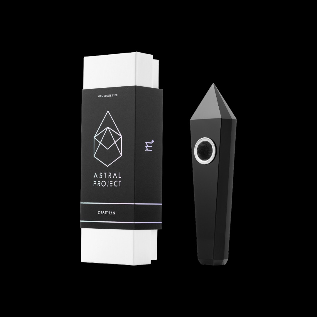 ASTRAL PROJECT - GEMSTONE PIPE - OBSIDIAN - One Size