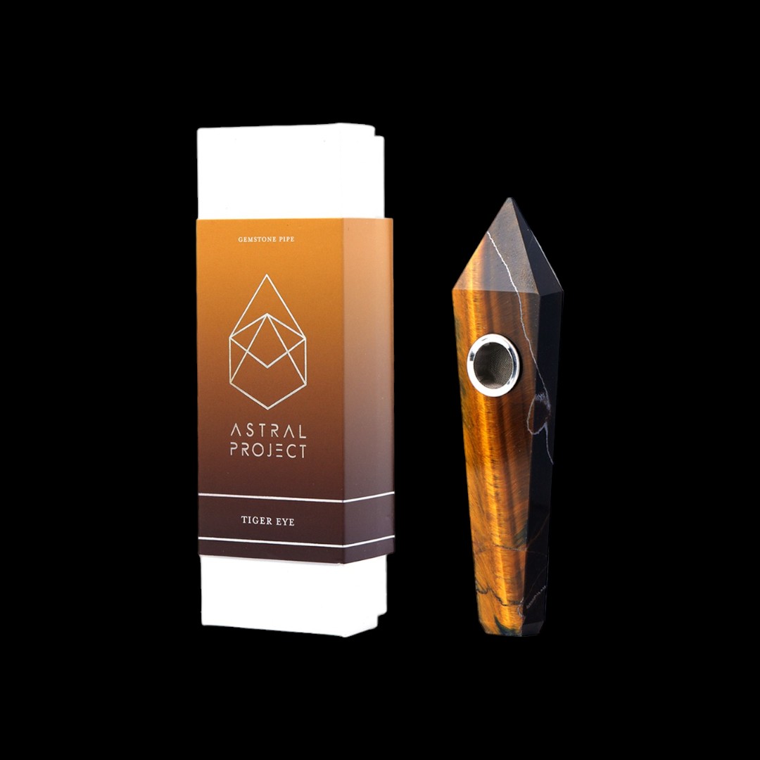 ASTRAL PROJECT - GEMSTONE PIPE - TIGER'S EYE - One Size