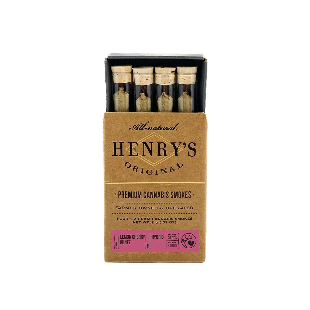 HENRY'S - LEMON CHERRY RUNTZ 4-PACK PRE-ROLLS | California Holistics