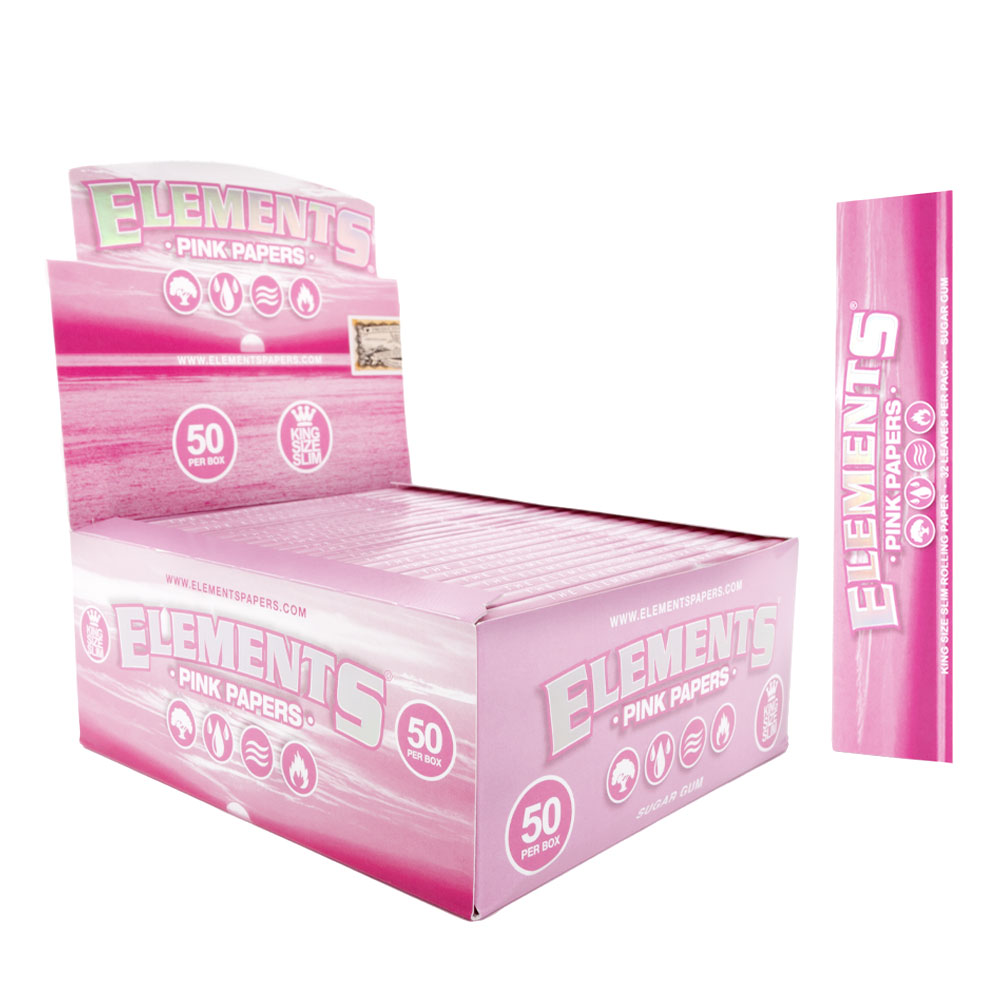 ELEMENTS - PINK ROLLING PAPERS - KING SIZE SLIM