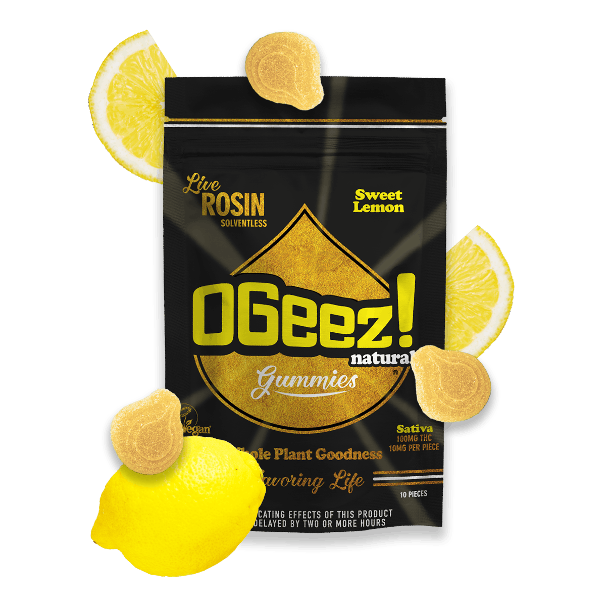 OGEEZ - NATURALS SWEET LEMON LIVE ROSIN | VEGAN | 10PK/10MG