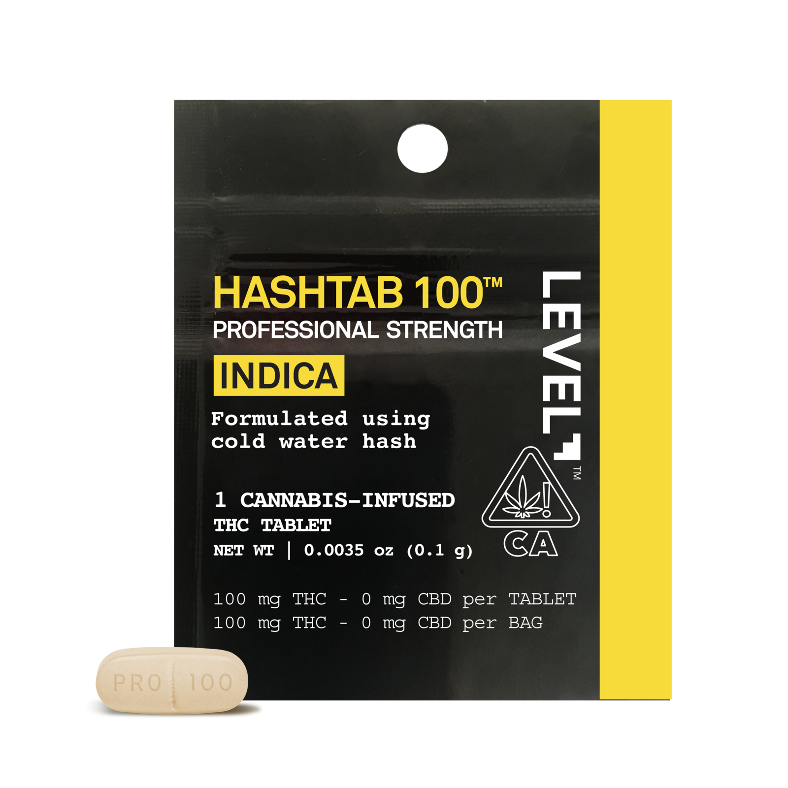 LEVEL - 100MG INDICA HASHTAB (1CT) – Premium Cannabis Product at ...