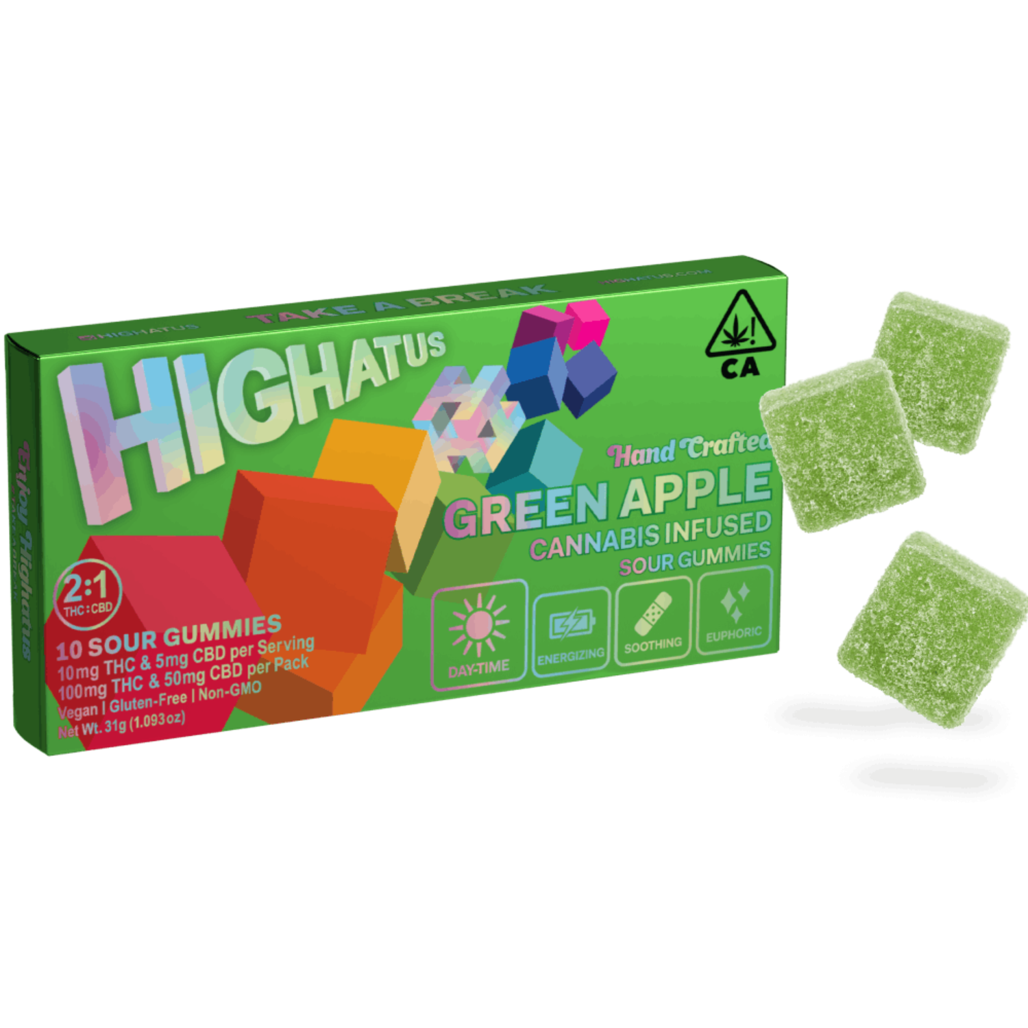 HIGHATUS - GREEN APPLE 2:1 GUMMIES – Premium Cannabis Product at ...