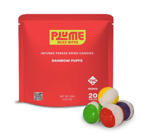 PLUME - Plume 100mg Rainbow Puffs Buzz Bites Freeze Dried Candy - 100 ...