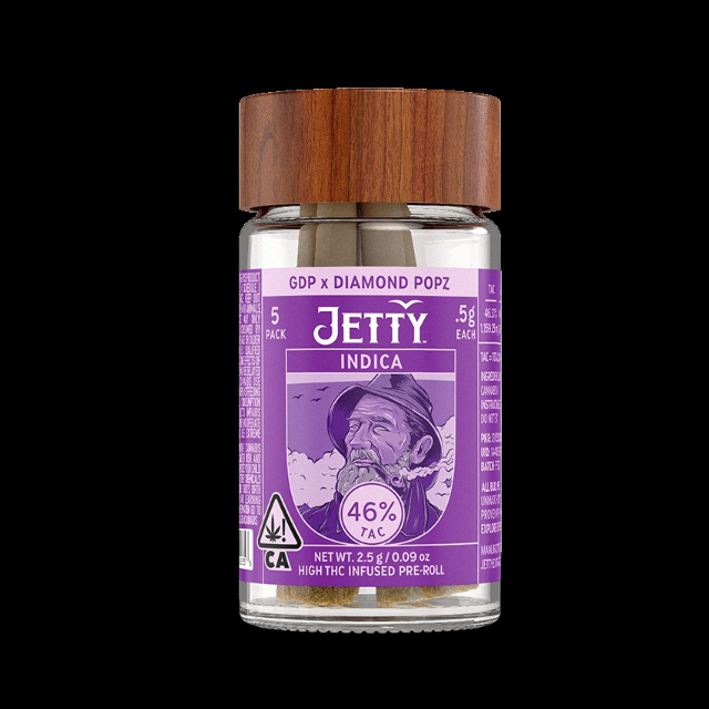 JETTY EXTRACTS - JETTY | GDP X DIAMOND POPZ | I | 2.5G INFUSED PREROLL 5PK
